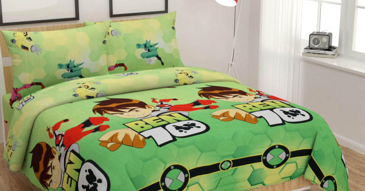 Ben 10 Super King Bedsheet With 2 Pillow Covers